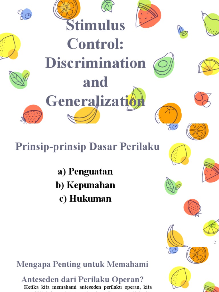 Stimulus Control (Discrimination and Generalization) | PDF