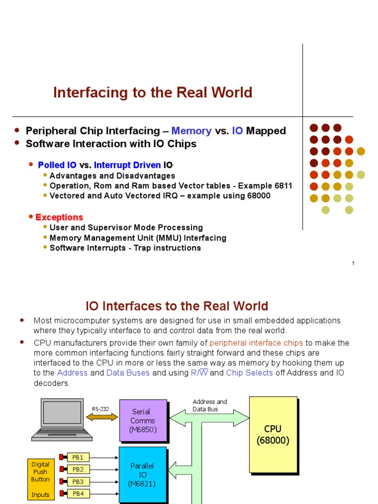 Lecture 1617 Io Interfacing And Interrupts Pdf Software