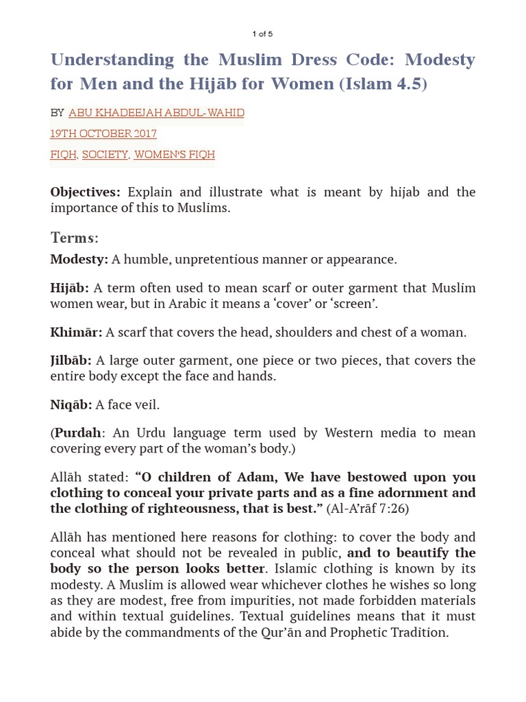 Understanding the Muslim Dress Code: An In-Depth Explanation of Hijab ...