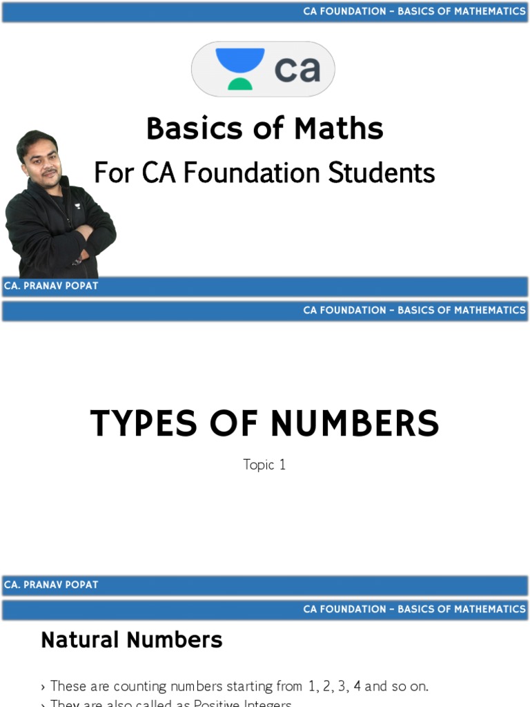 CA Foundation Math Basics Guide | PDF | Triangle | Numbers