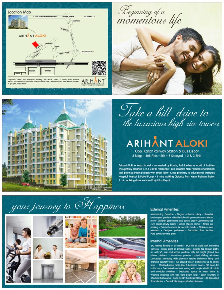 Arihant Aloki Karjat Project Overview | PDF | Bathroom | Sink