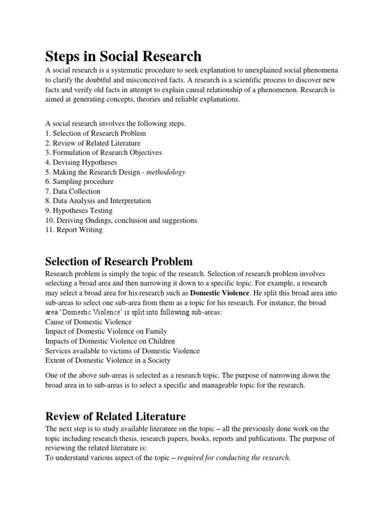 CH 1 B Steps in Social Research | PDF | Data | Sampling (Statistics)