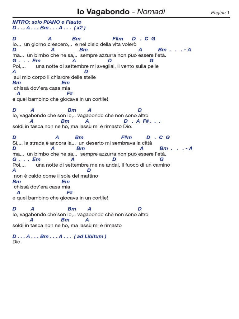 Io Vagabondo | PDF
