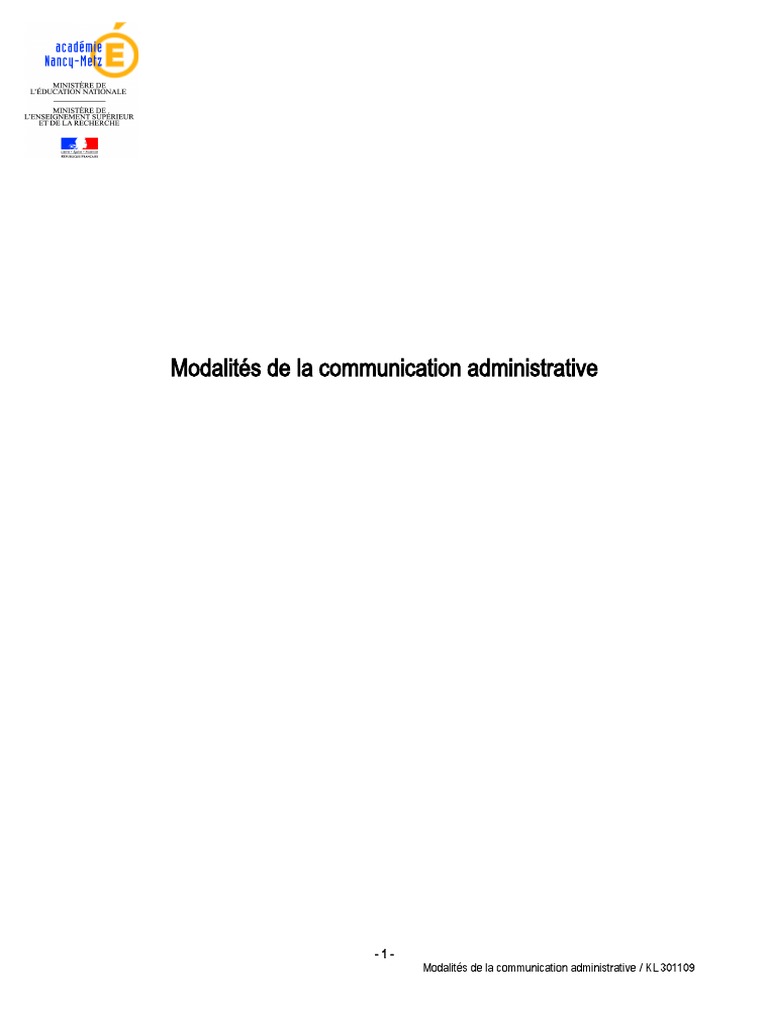 Communication administrative efficace | PDF | Informations | Document