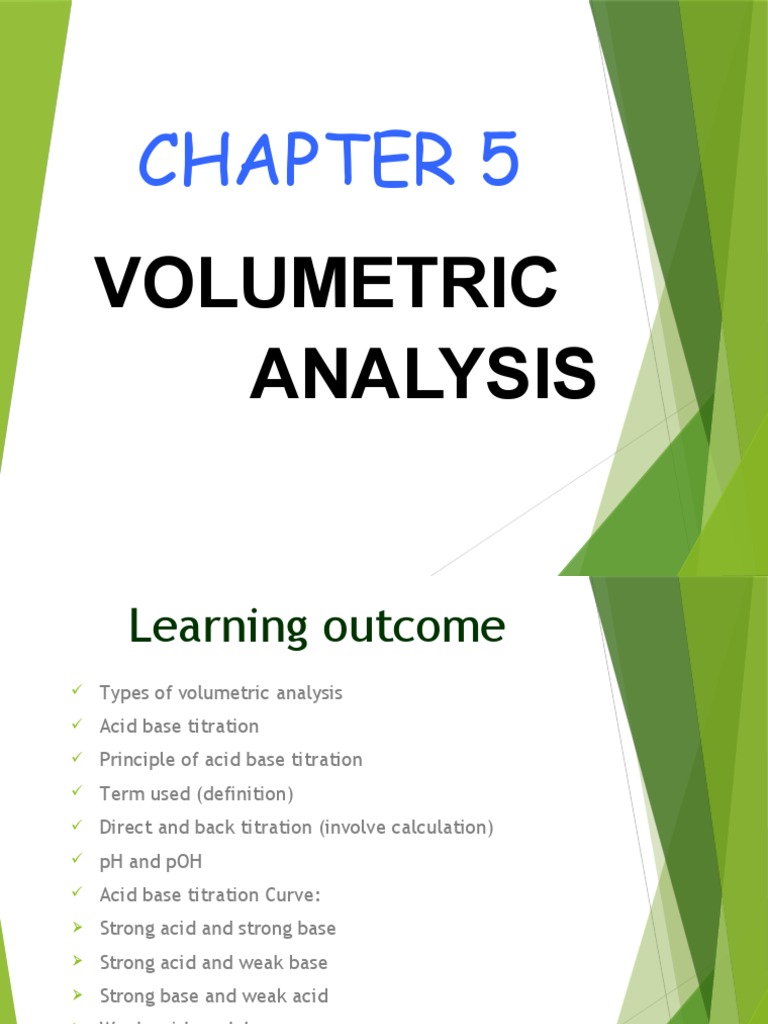 Chapter 5 - Volumetric Analysis | PDF | Titration | Chemistry