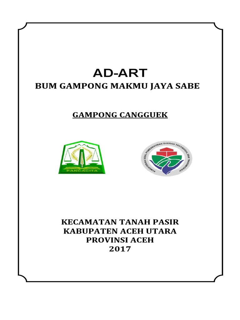 Contoh AD-ART BUM GAMPONG 2017 | PDF