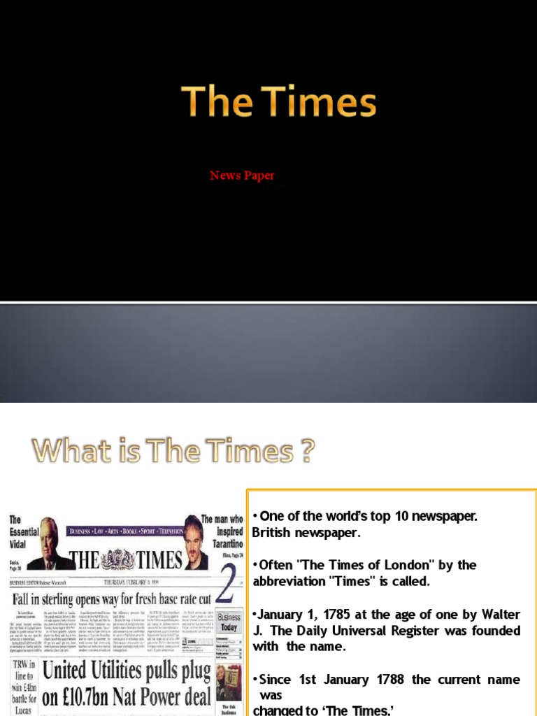 History of The Times Newspaper | PDF | The Times | Newspapers