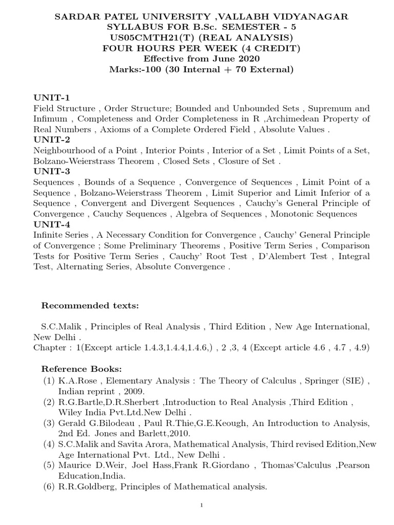 Detail Syllabus BSC Mathematics Syllabus Sem 5 | PDF | Group ...