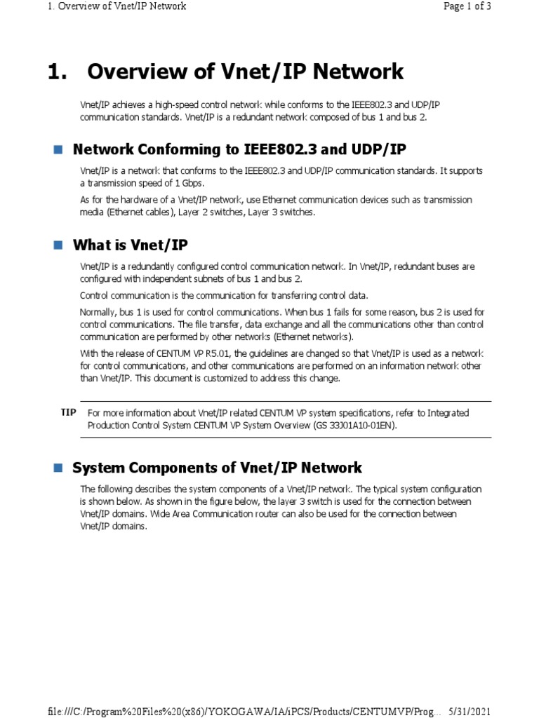 Overview of Vnet/IP Network | PDF | Computer Network | Internet ...