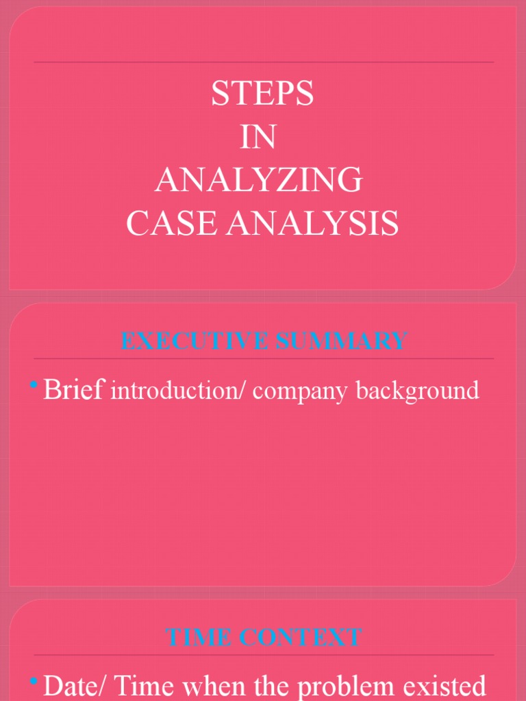 Steps in Analyzing Case Study | PDF