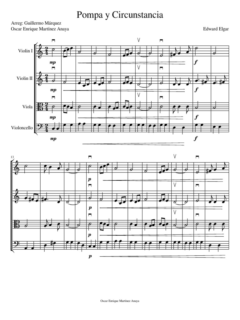 Pompa y Circunstancia: Partitura PDF | PDF