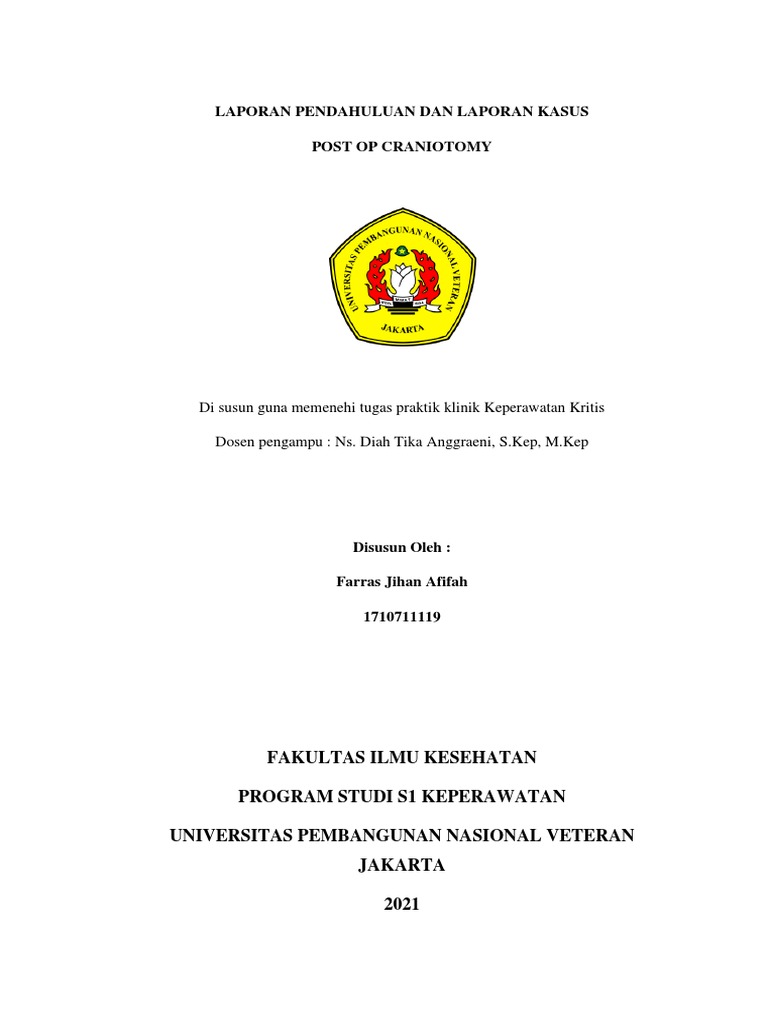 Kritis Post Op Craniotomy PDF