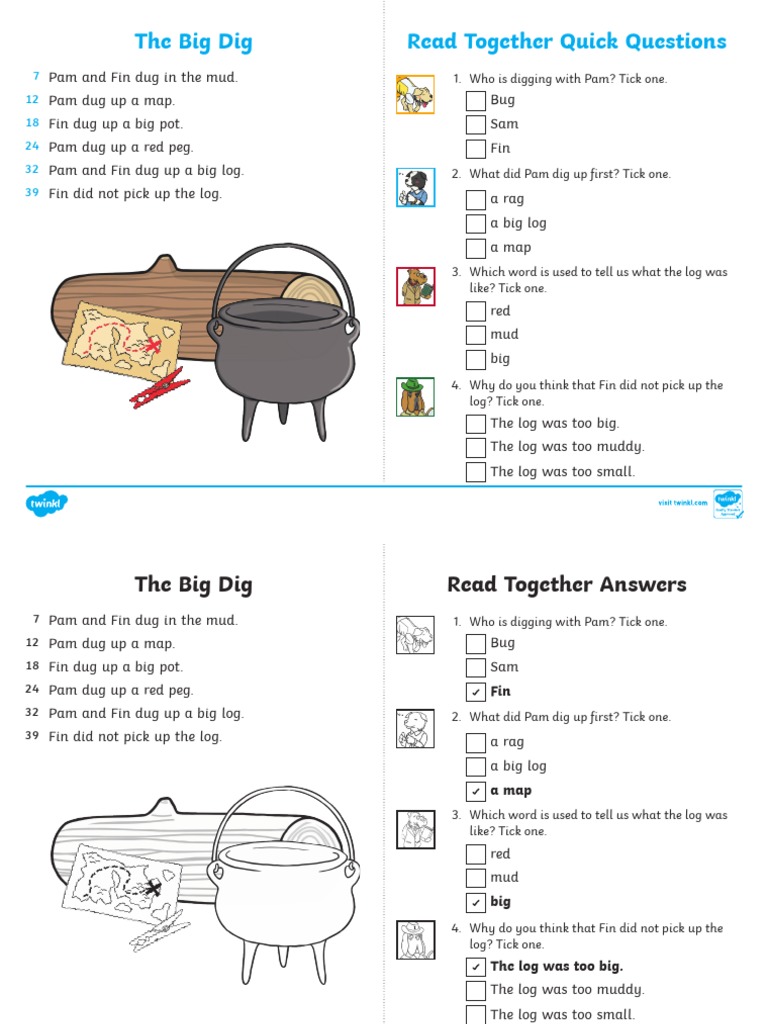 The Big Dig Read Together Quick Questions: 1. Who Is Digging With Pam ...