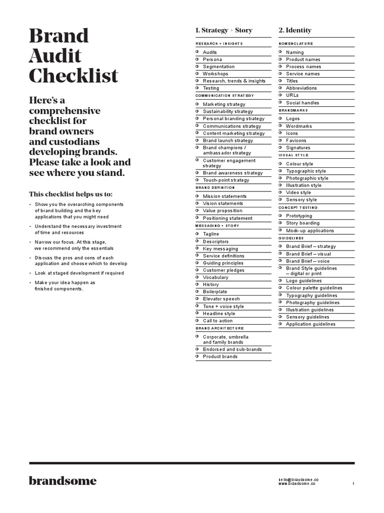 Brand Audit Checklist | PDF | Logos | Brand