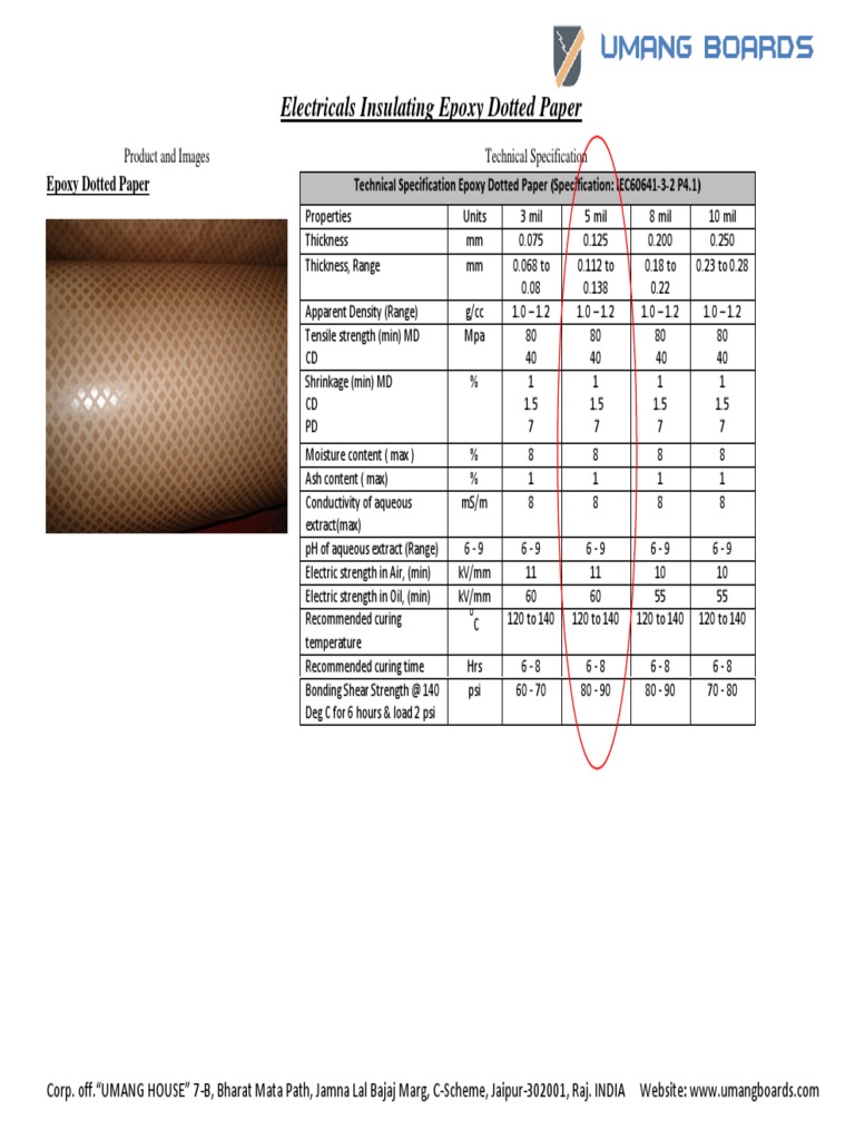 Epoxy Dotted Paper Specifications Guide | PDF | Applied And ...