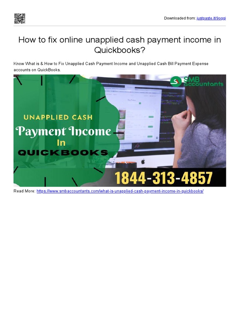 Quickbooks Online Unapplied Cash Payment Income | PDF