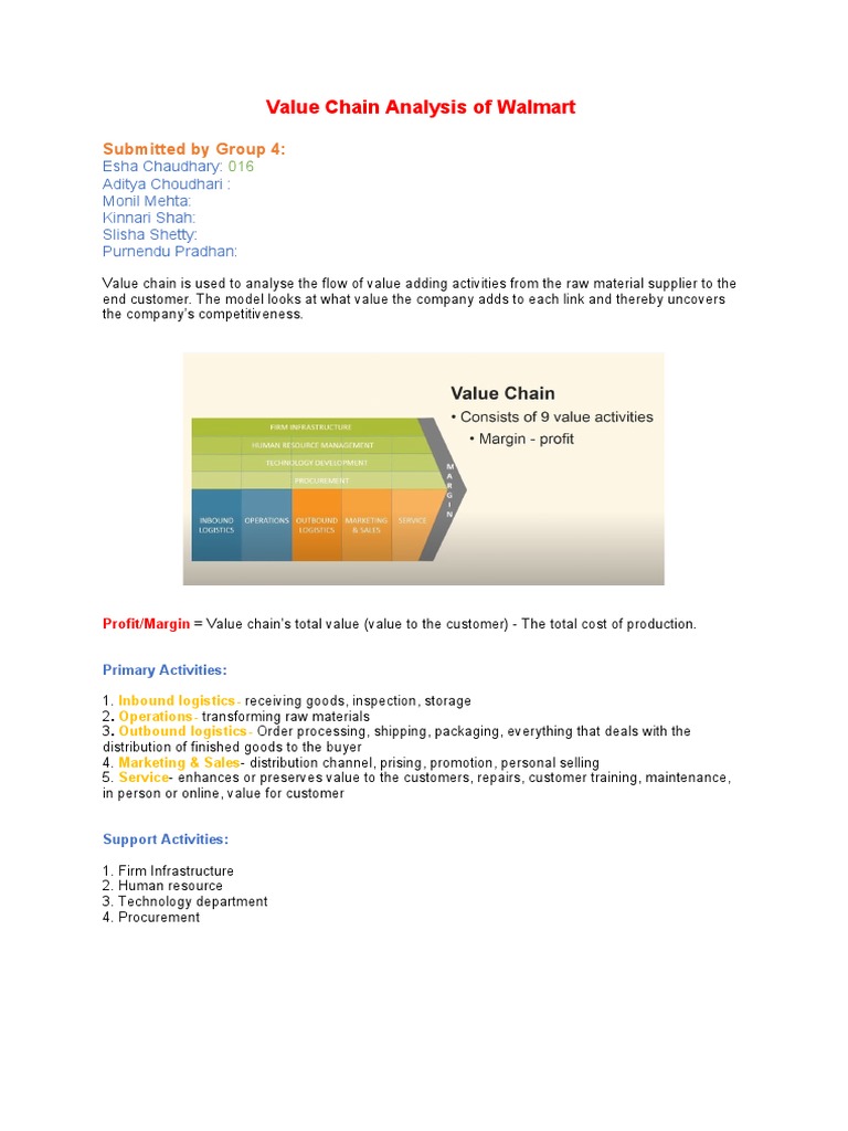 Group 4 - Value Chain Analysis of Walmart | Download Free PDF | Walmart ...