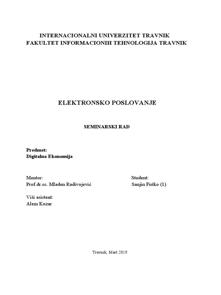 Elektronsko Poslovanje | PDF
