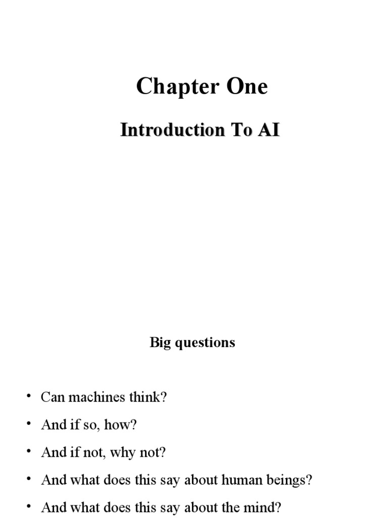 Chap 1-Introduction To AI | PDF | Artificial Intelligence ...