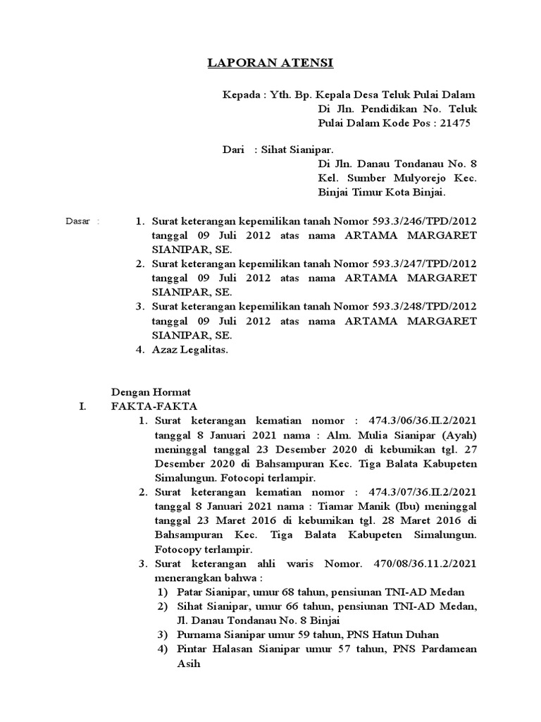 Laporan Atensi | PDF