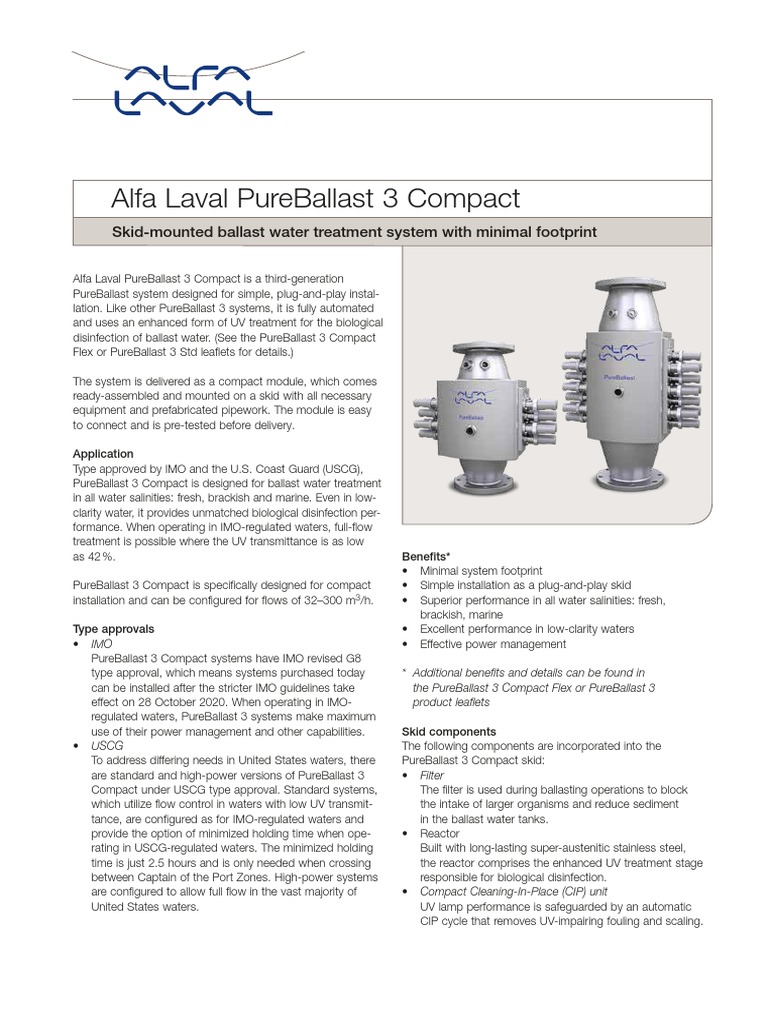 Alfa Laval Pureballast 3 Compact: Skid-Mounted Ballast Water Treatment ...