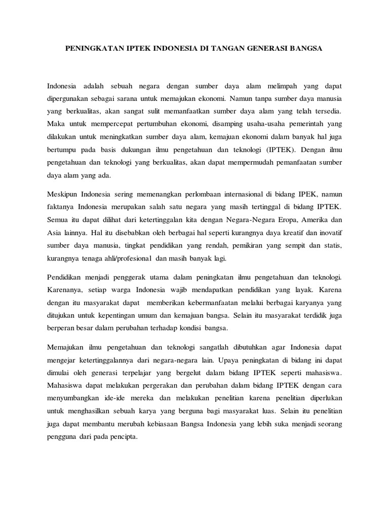 ESSAY Iptek | PDF