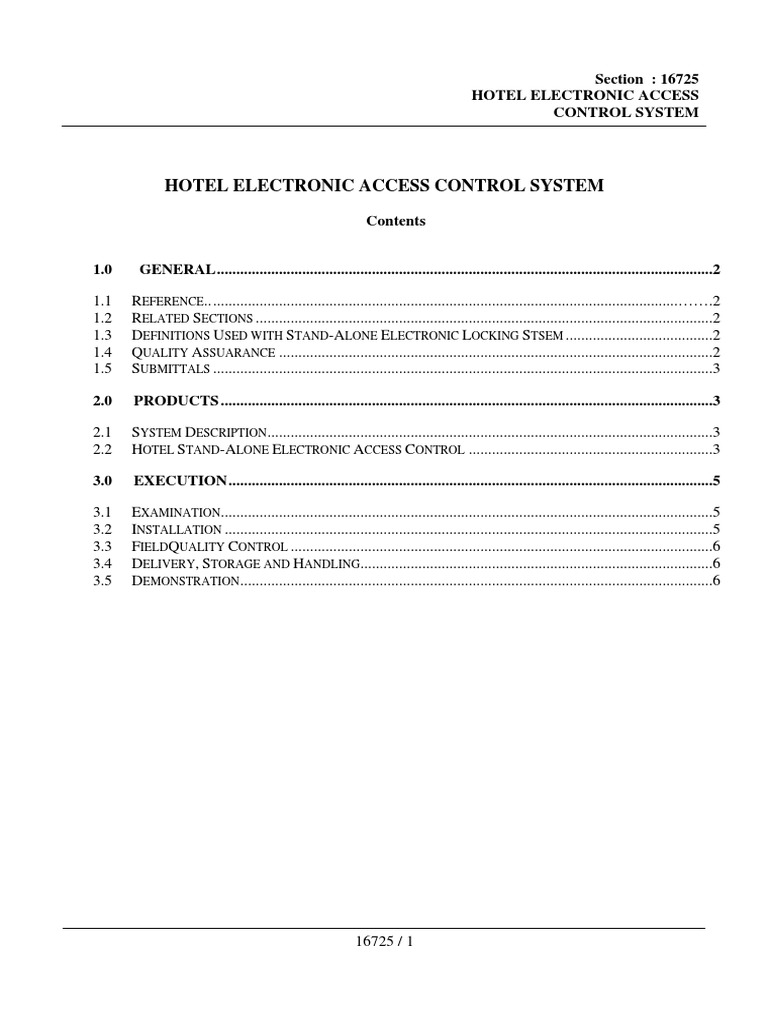 16725-Hotel Electronic Access Control System | PDF | Access Control | Door