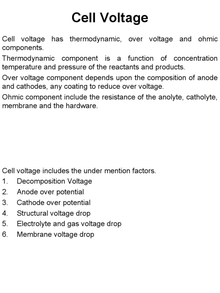 Cell Voltage Pdf Computers Technology Engineering