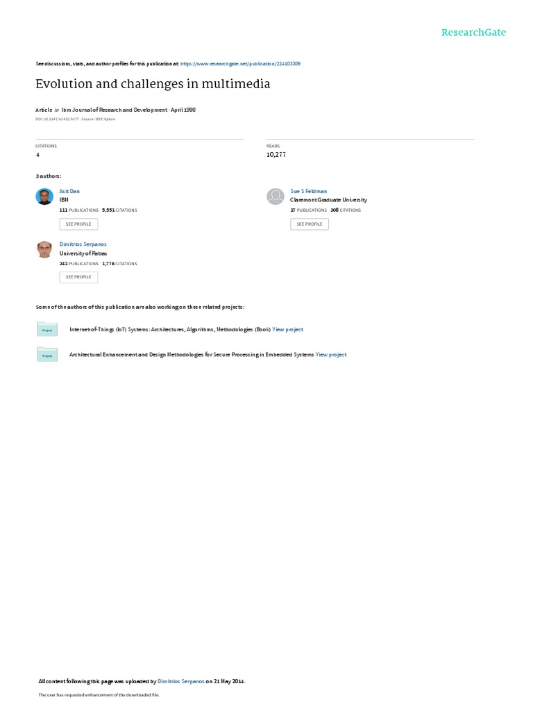 Evolution and Challenges in Multimedia | PDF | Streaming Media ...