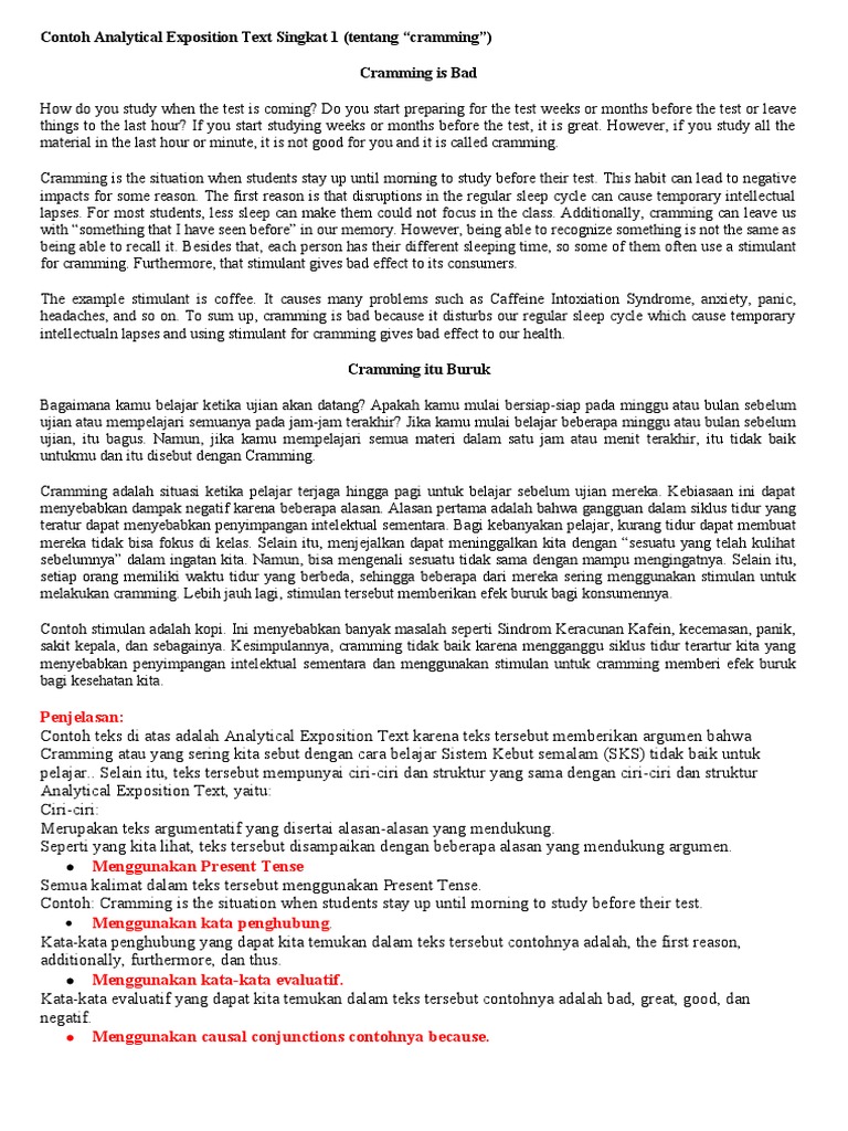 Contoh Analytical Exposition Text Singkat 1 | PDF