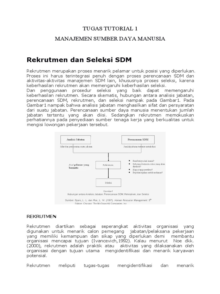 REKRUTMEN DAN SELEKSI SDM | PDF