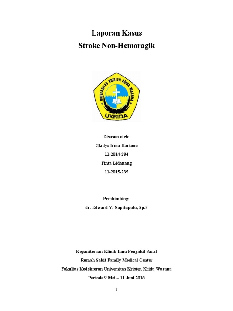 Laporan Kasus Stroke Non Hemoragik | PDF