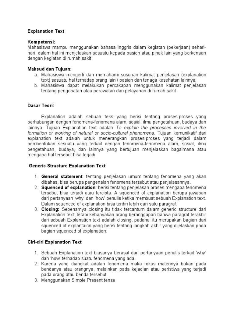 Explanation Text | PDF | Filsafat | Kajian Bahasa Asing