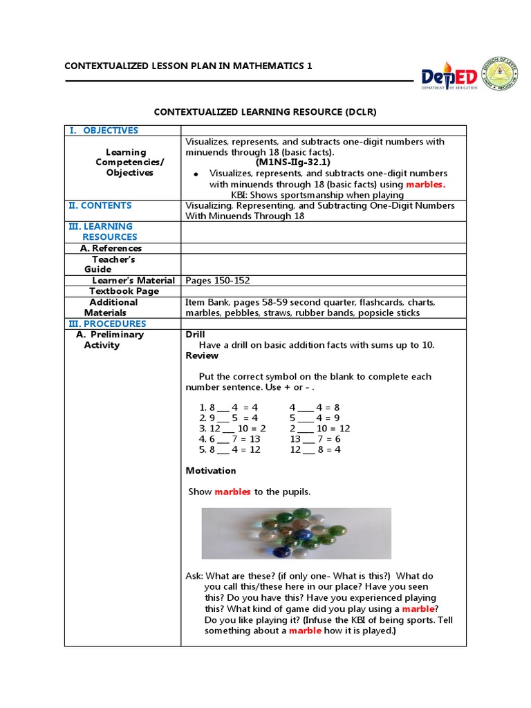 A Contextualized Mathematics Lesson on Visualizing, Representing, and ...