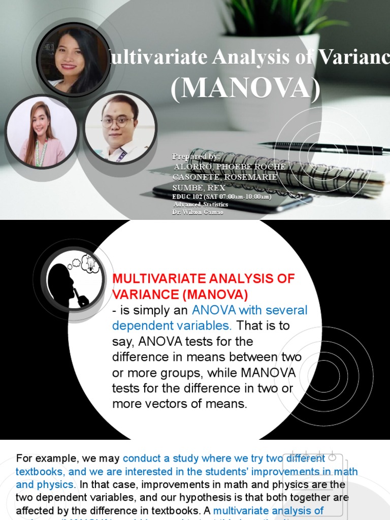 Multivariate Analysis of Variance | PDF | Dependent And Independent Variables | Analysis Of Variance
