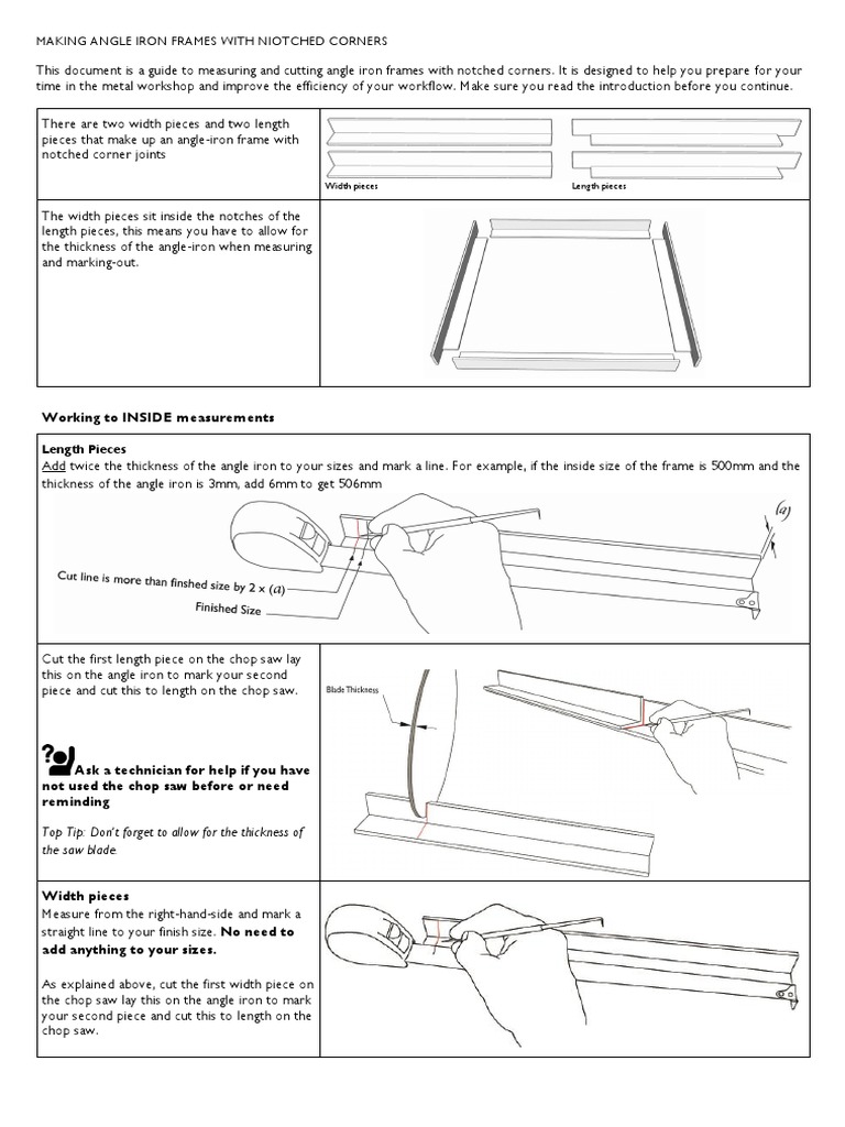 How To Make Steel Angle Iron Frames With Notched Corner Joint | PDF ...
