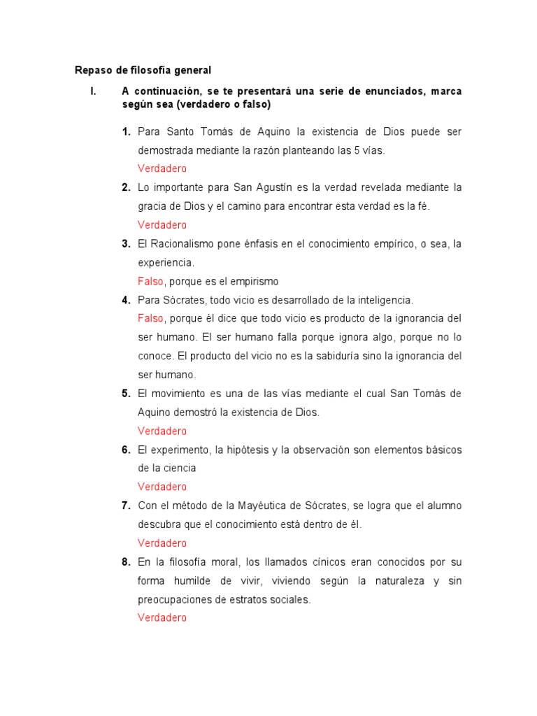 Repaso de Filosofía General | PDF | Filosofía griega antigua | Existencia