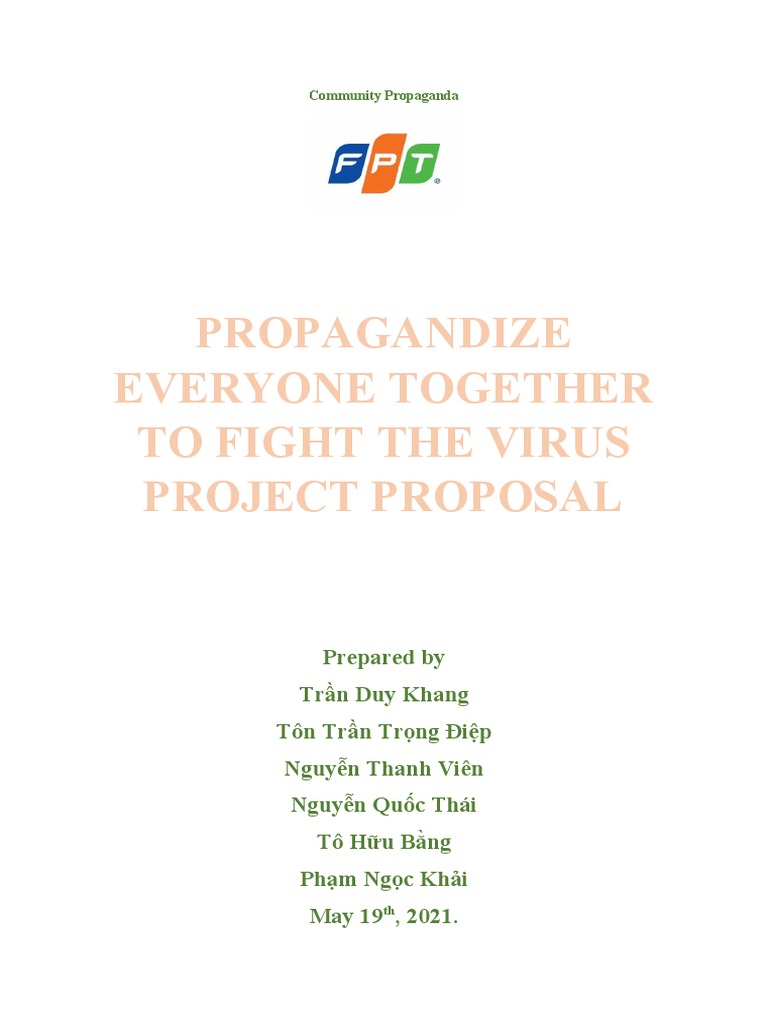 Propagandize Everyone Together To Fight The Virus Project Proposal ...