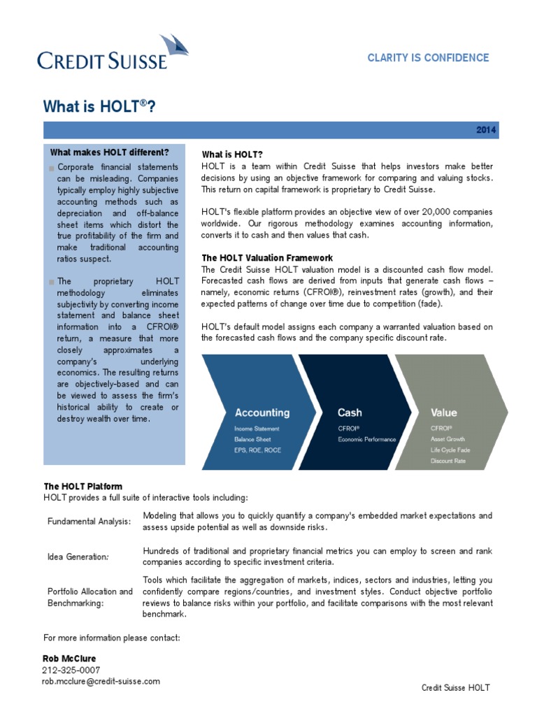 What Is HOLT? What Makes HOLT Different? | PDF | Valuation (Finance ...