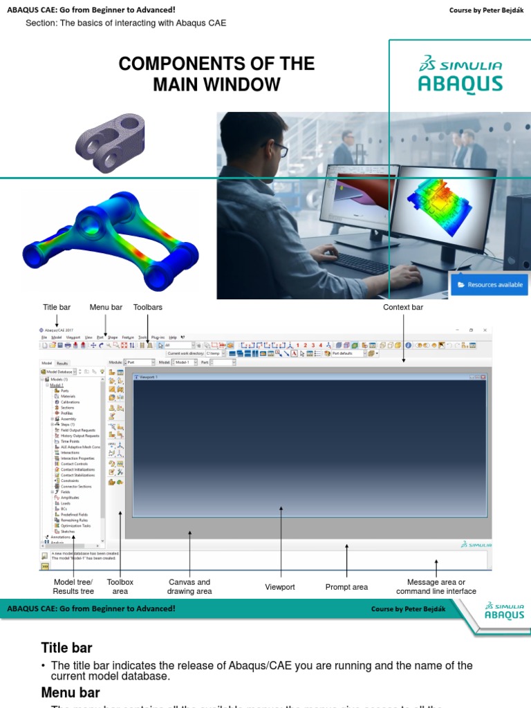 Components of The Main Window: Section: The Basics of Interacting With Abaqus CAE | Download ...