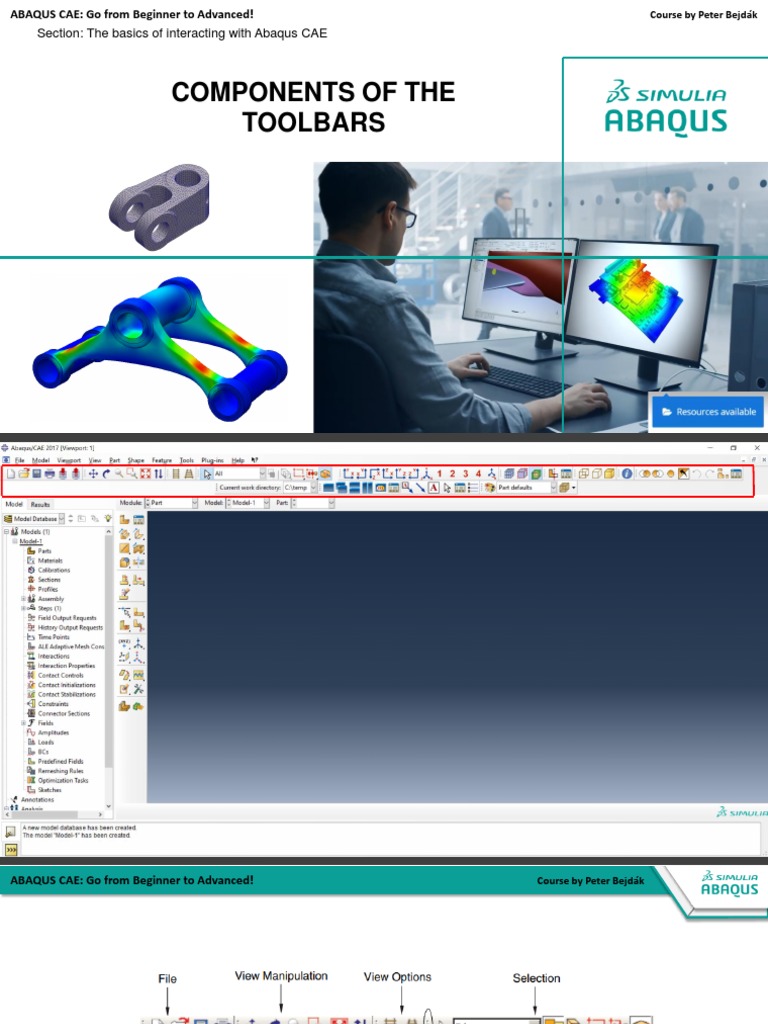 Components of The Toolbars: Section: The Basics of Interacting With Abaqus CAE | PDF | Rendering ...