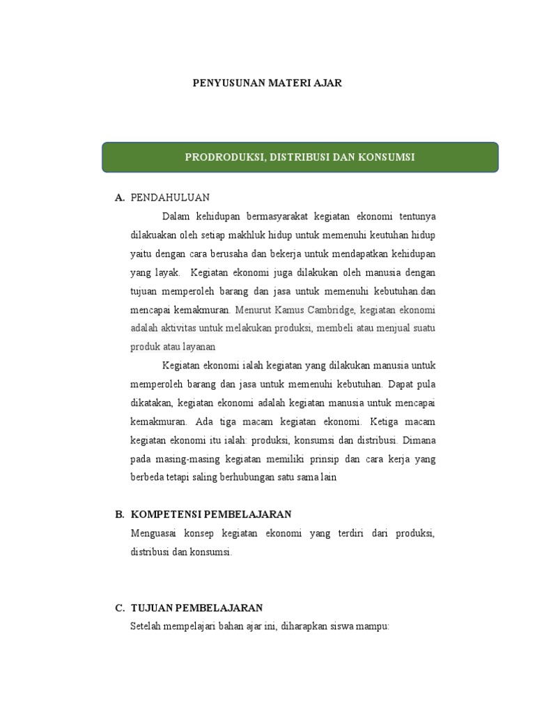 Contoh Bahan Ajar | PDF