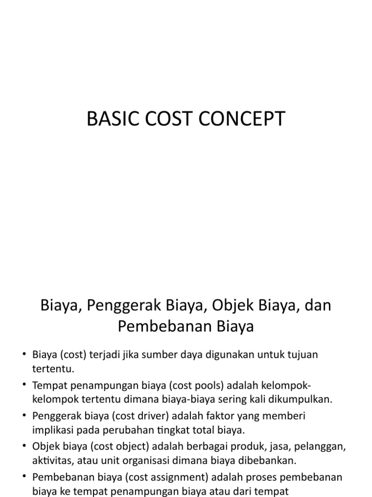 Basic Cost Concept | PDF