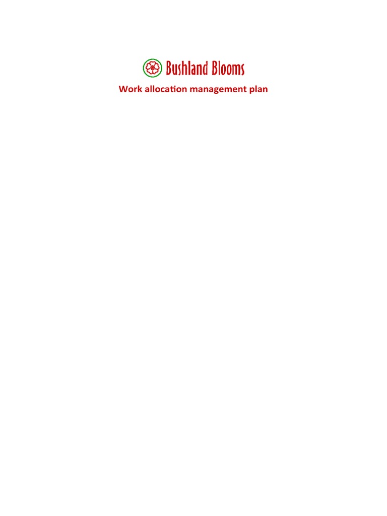 Work Allocation Management Plan | PDF | Overtime | Employment