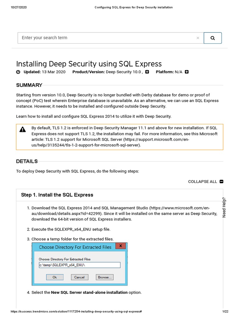 Configuring SQL Express For Deep Security Installation | PDF ...