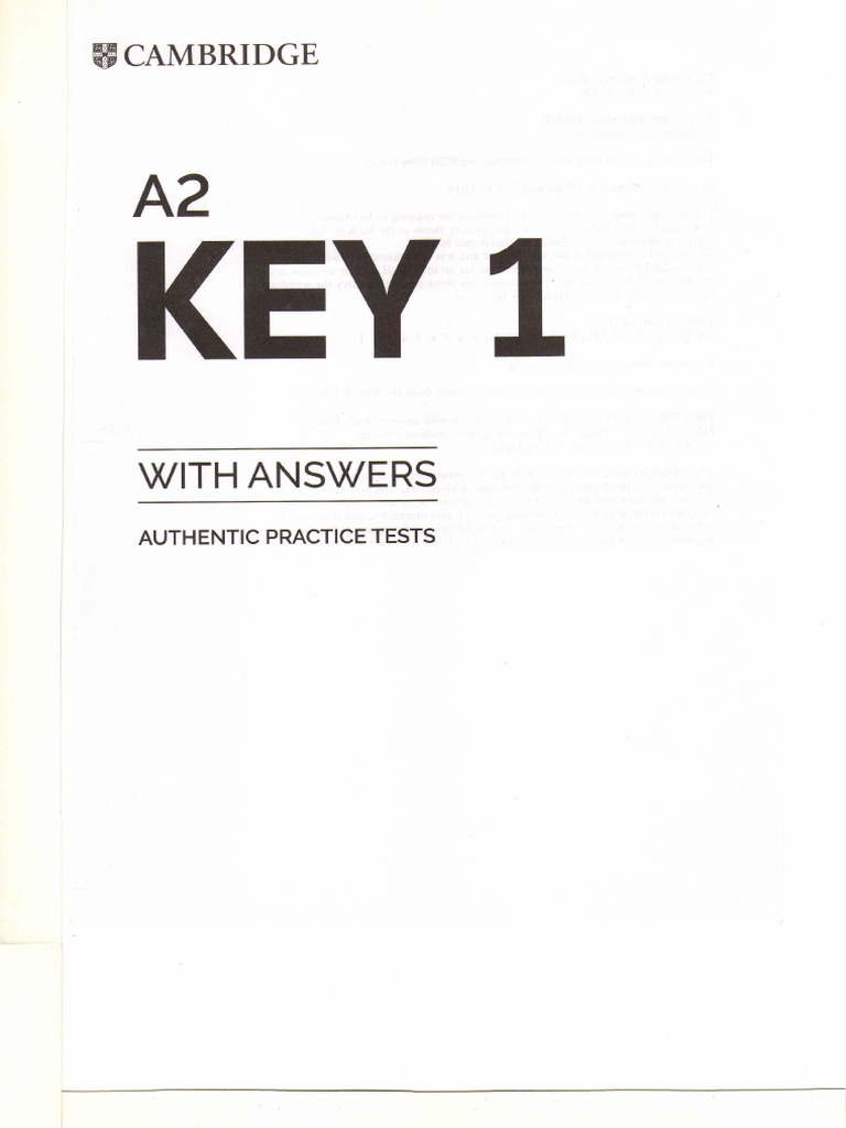 A2 KEY 1 2020 Pract Tests | PDF