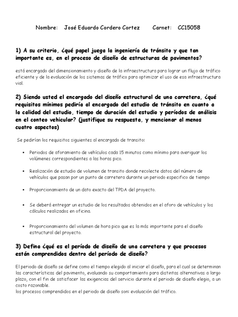 Parcial 1 Ingenieria de Pavimentos | PDF | La carretera | Diseño