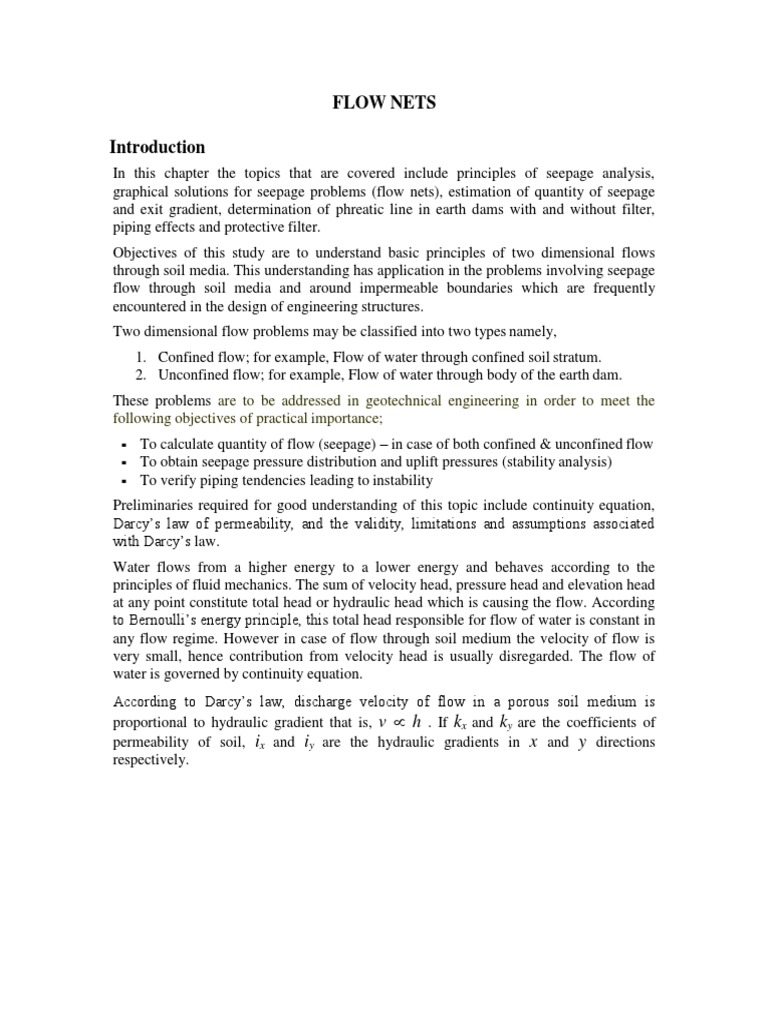 U3 - L15 Flow Nets Characteristics of Flow Nets and Guidelines For ...