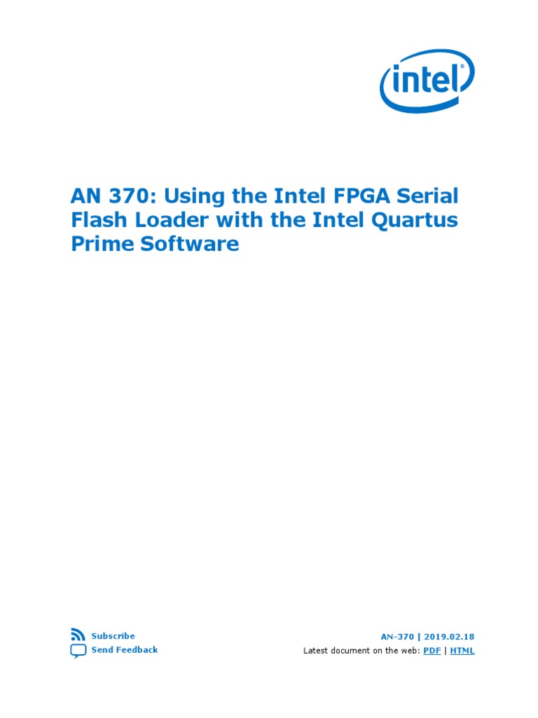 AN 370: Using The Intel FPGA Serial Flash Loader With The Intel Quartus Prime Software | PDF ...