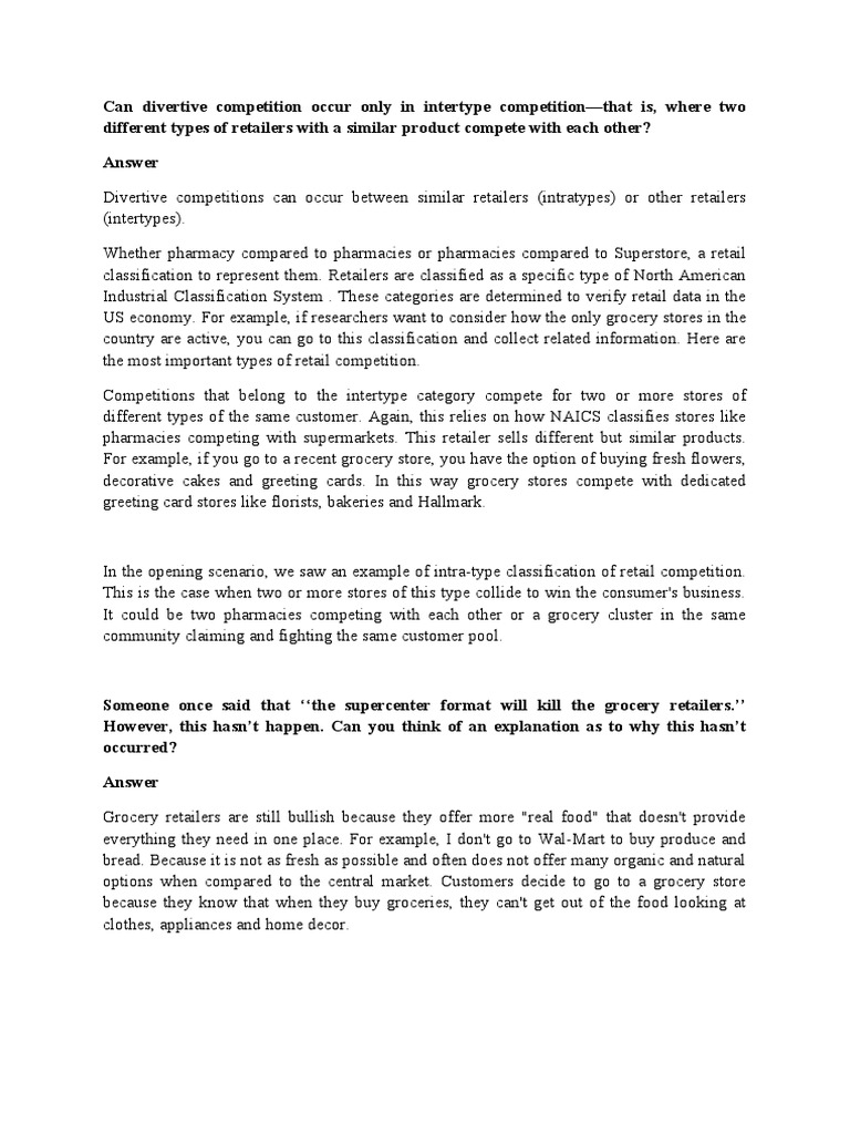 Intertype vs. Intratype Retail Competition | PDF | Business